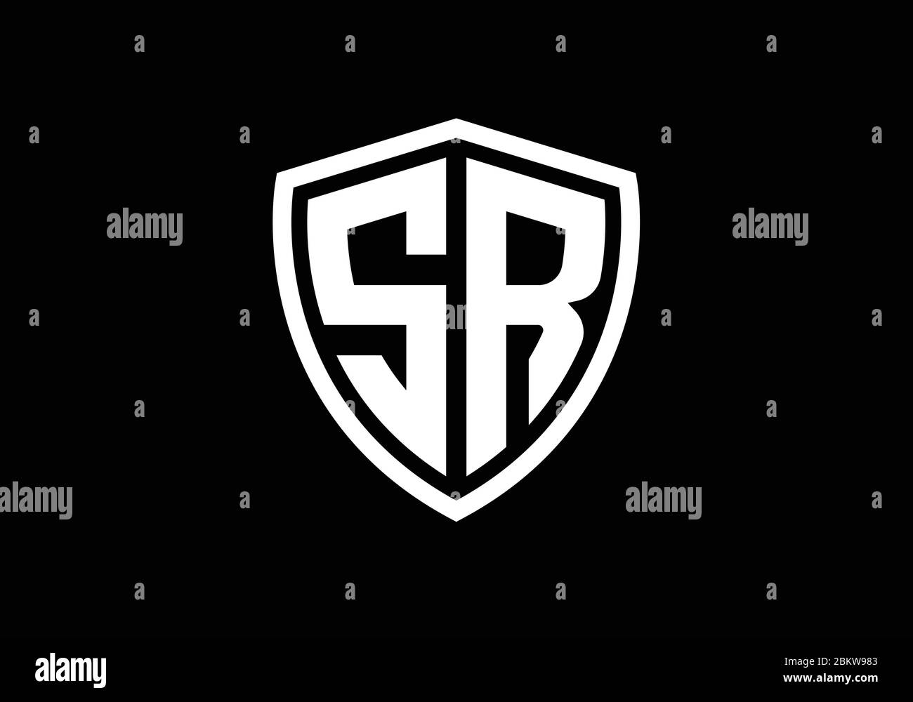 Initial Monogram Letter SR Logo Design Vector Template. Graphic ...