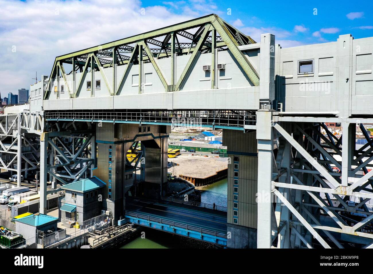 Panoramic view of the Gowanus Canal in Brooklyn with the Gowanus ...