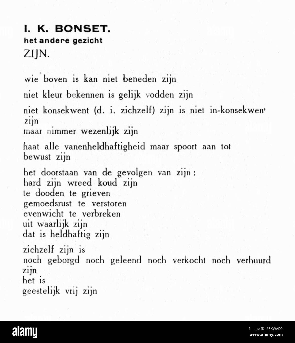 I.K. Bonset het andere gezicht 4 Stock Photo - Alamy
