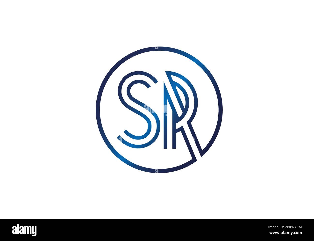 Initial Monogram Letter SR Logo Design Vector Template. Graphic ...