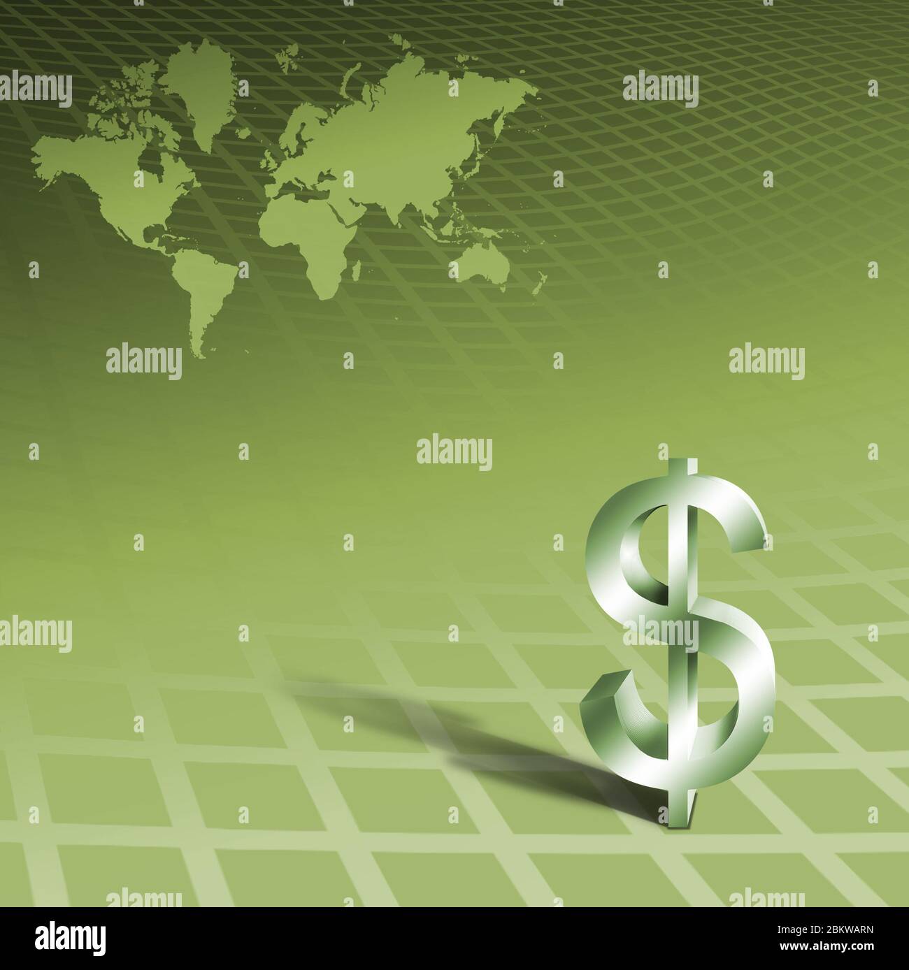 Dollar sign and world map Stock Photo - Alamy