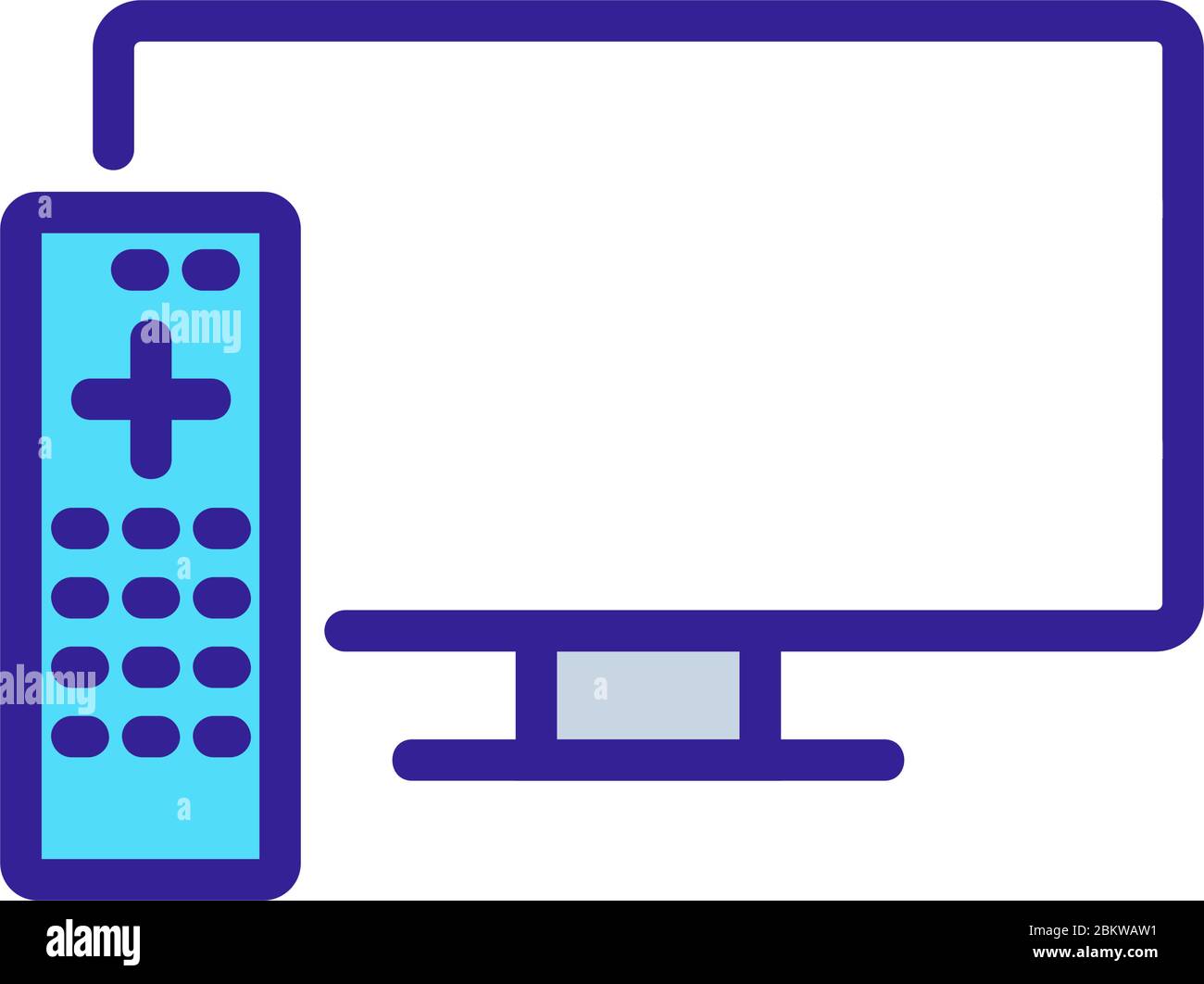 tv remote control icon vector outline illustration Stock Vector Image ...