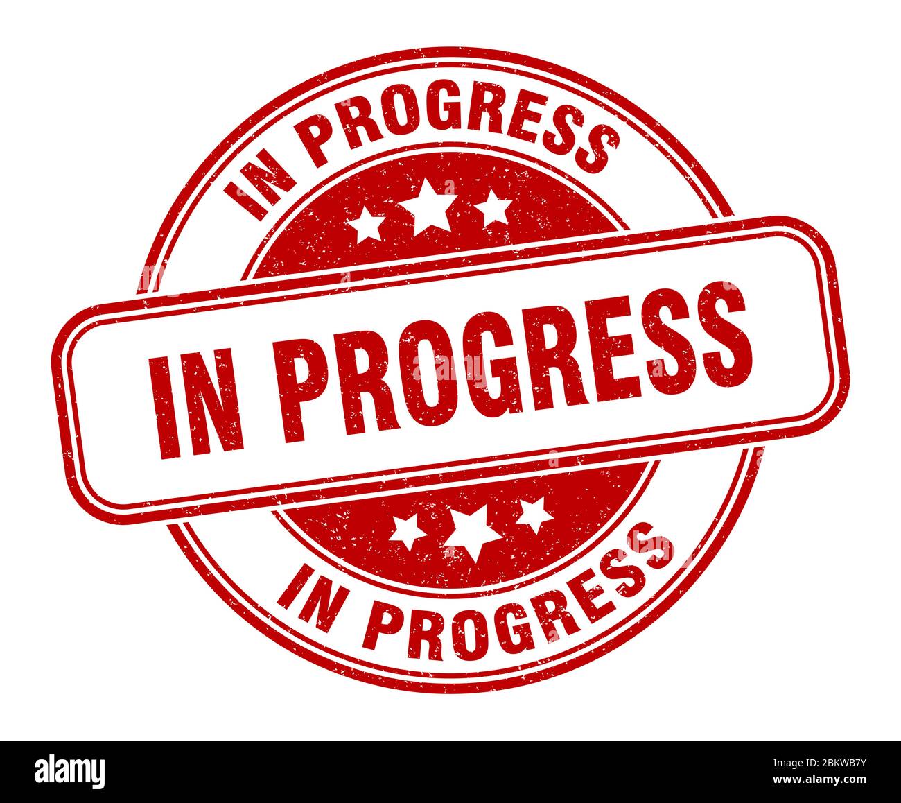 in progress stamp. in progress round grunge sign. label Stock Vector ...