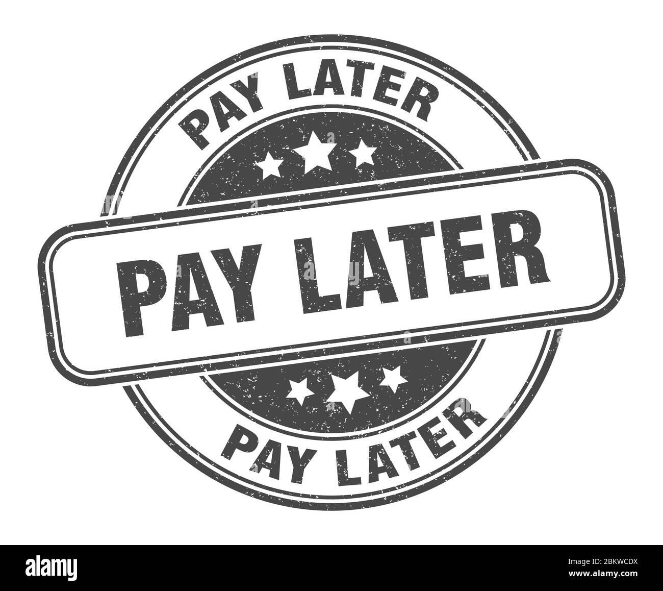 Pay later stamp Black and White Stock Photos & Images - Alamy