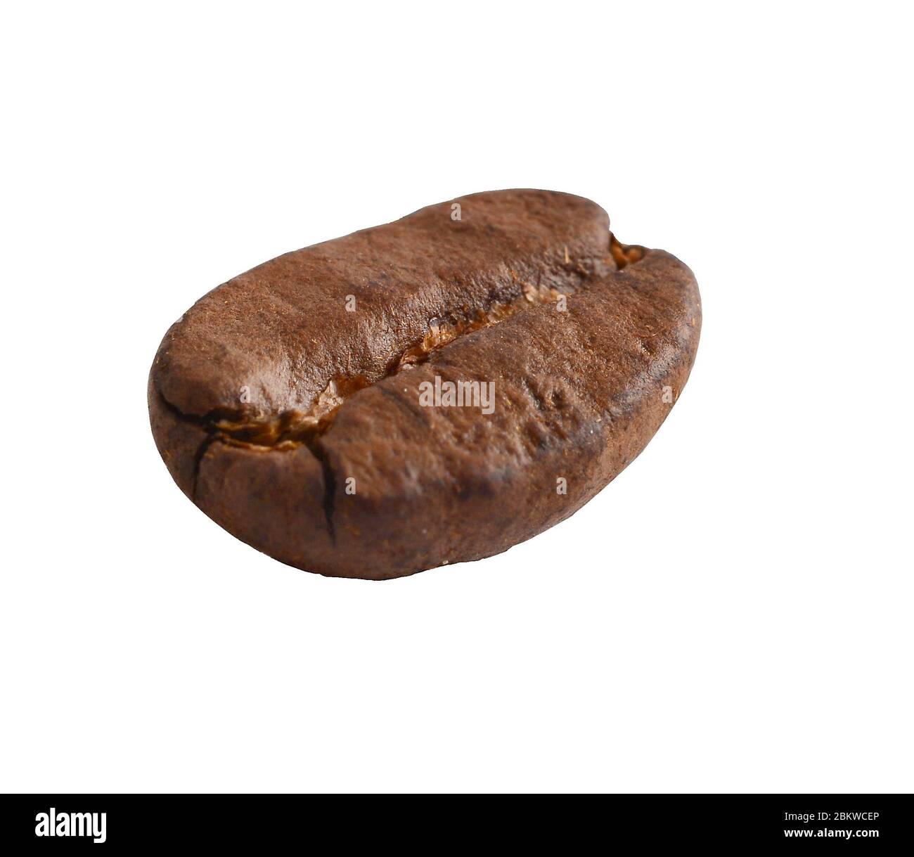 Macro of single coffee bean isolated on white background Stock Photo ...