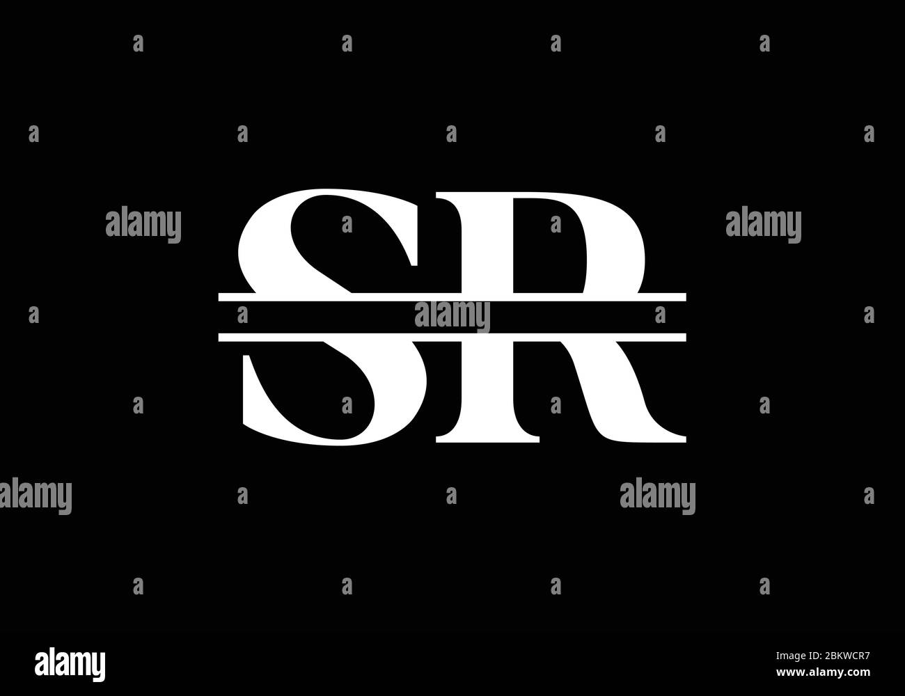 Initial Monogram Letter SR Logo Design Vector Template. Graphic ...
