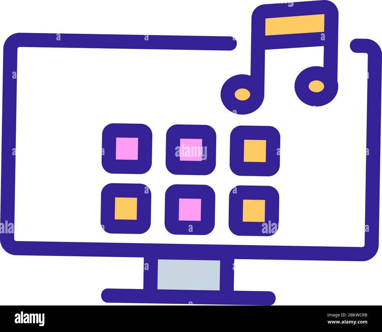 wiretapping music on tv icon vector outline illustration Stock Vector ...