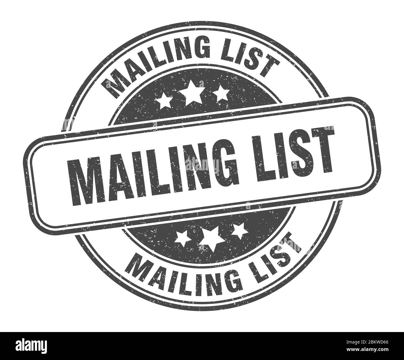mailing list stamp. mailing list round grunge sign. label Stock Vector ...