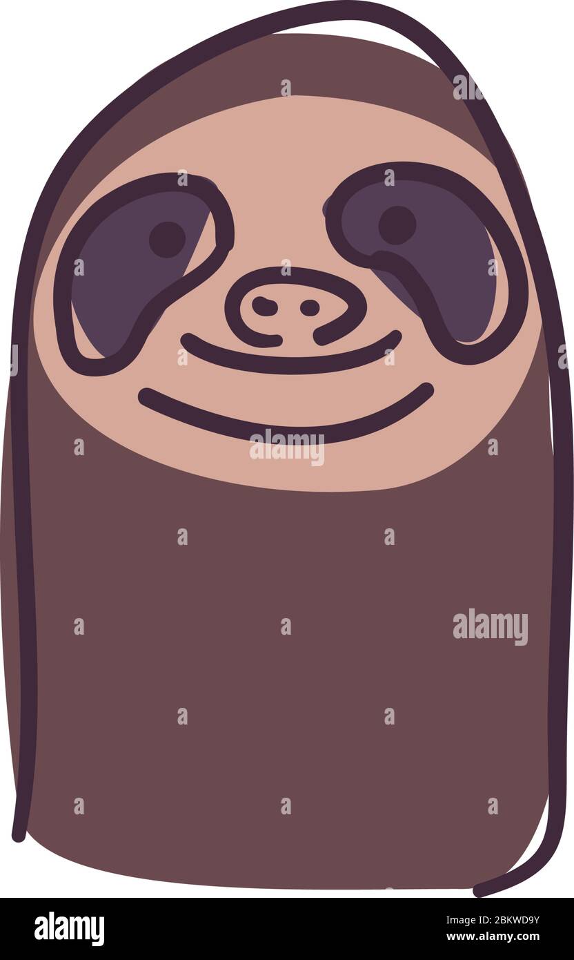 sloth cartoon flat style icon design, Animal zoo and life theme Vector ...