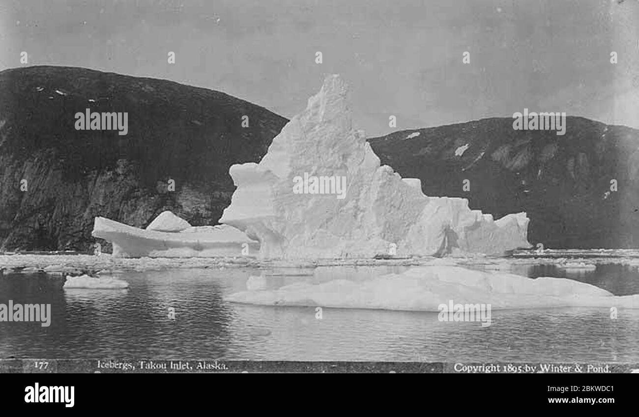 Icebergs in Taku Inlet Alaska circa 1895 (AL+CA 1614 Stock Photo - Alamy