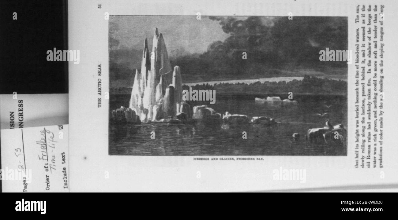 Icebergs and glacier, Frobisher Bay (Northwest Territory, Canada Stock ...