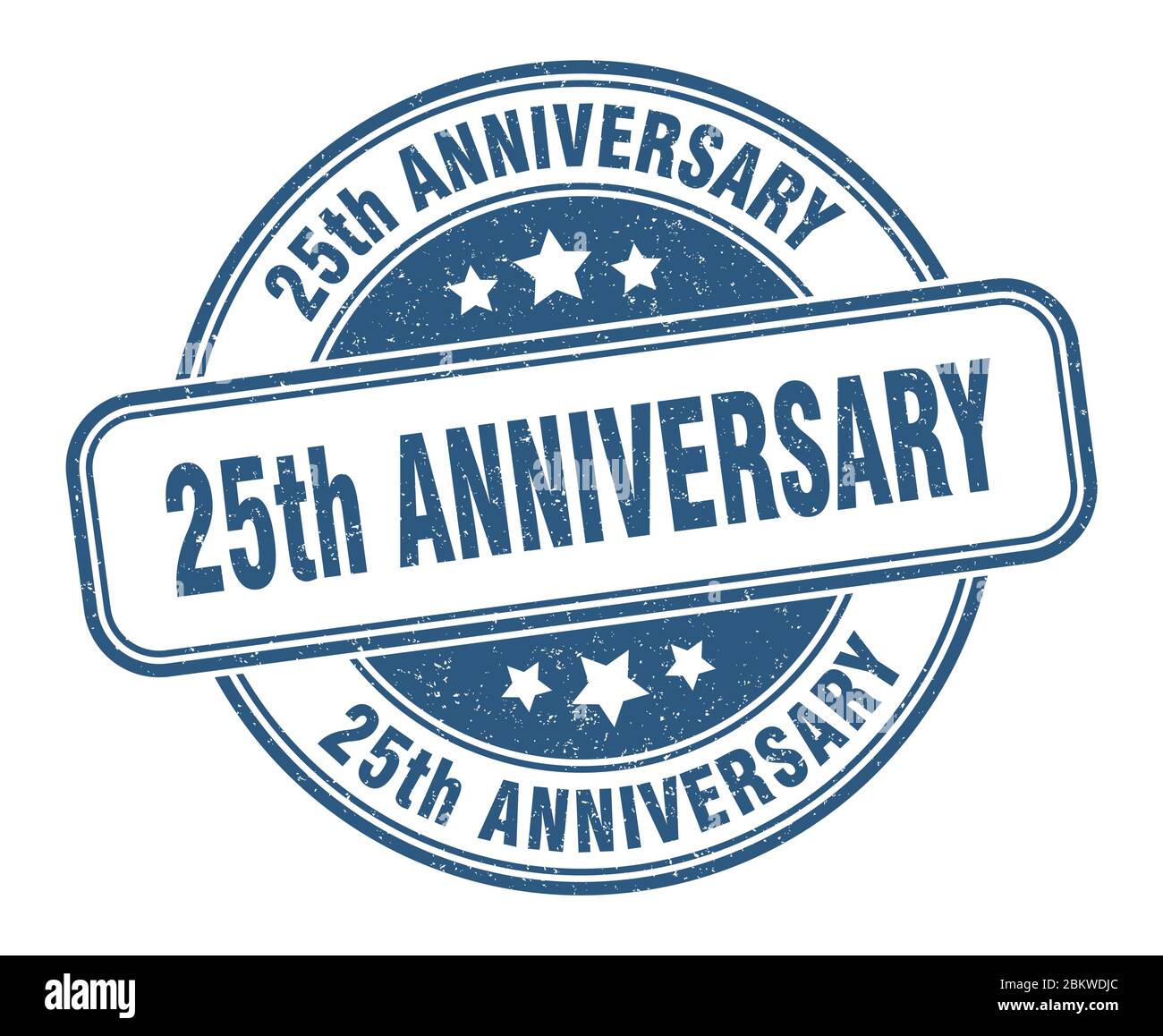 25th anniversary stamp. 25th anniversary round grunge sign. label Stock ...