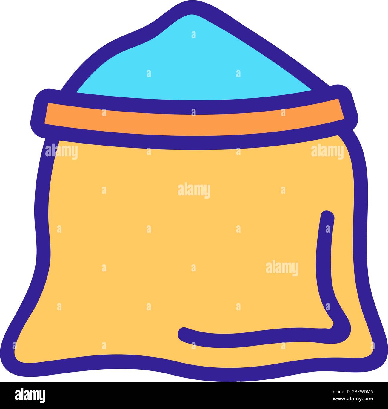 open bag of salt icon vector outline illustration Stock Vector Image ...