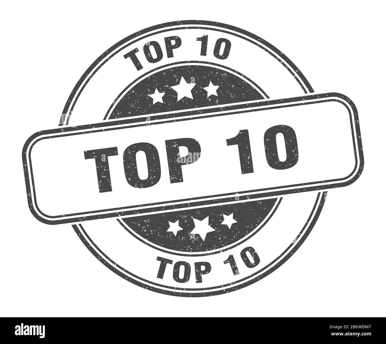 top 10 stamp. top 10 round grunge sign. label Stock Vector Image & Art ...