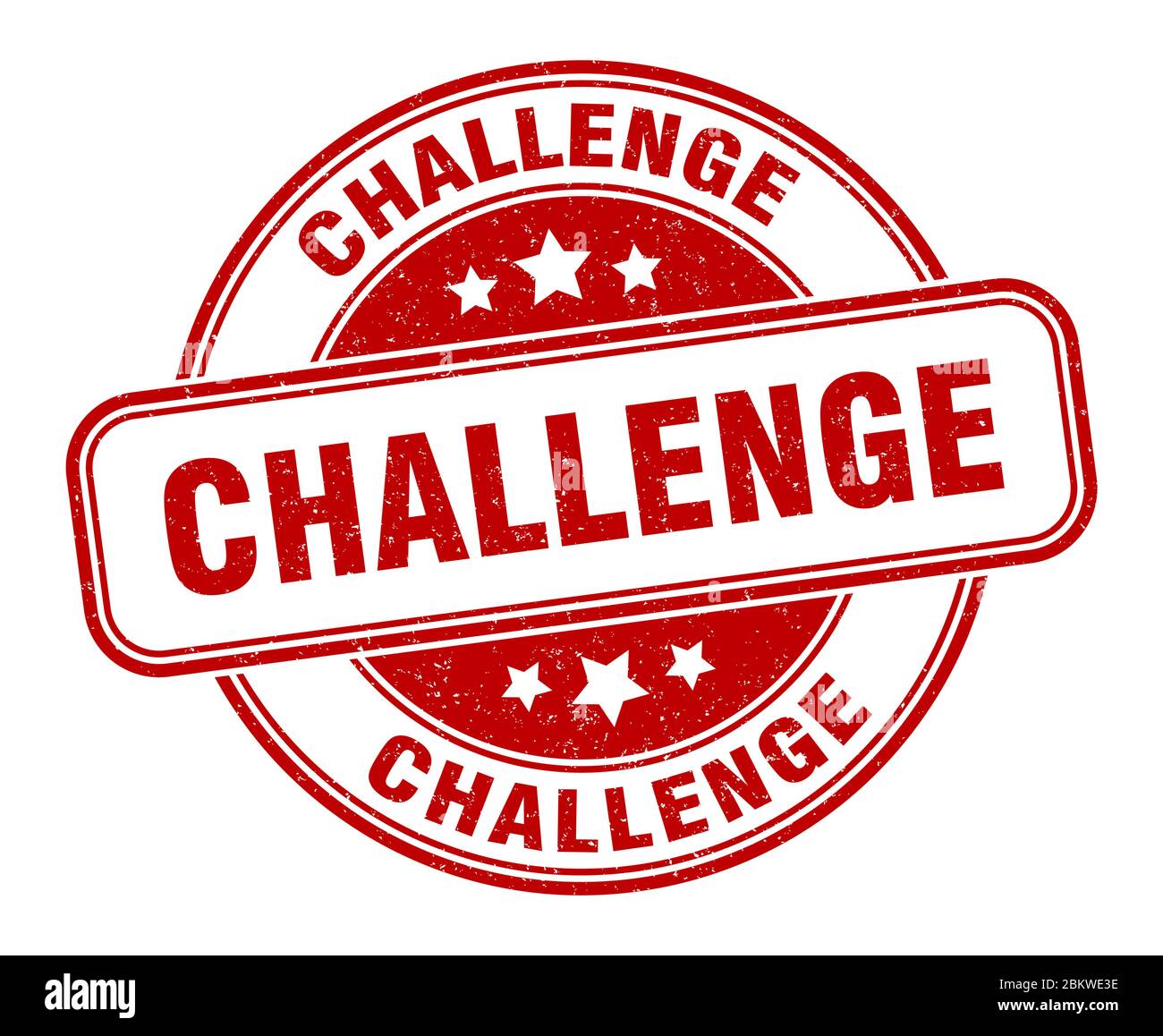Challenge round red grunge stamp hi-res stock photography and images ...