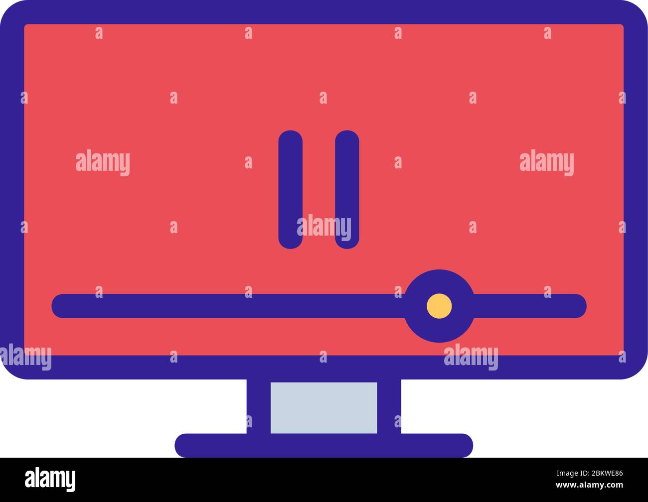 watching video via tv icon vector outline illustration Stock Vector ...