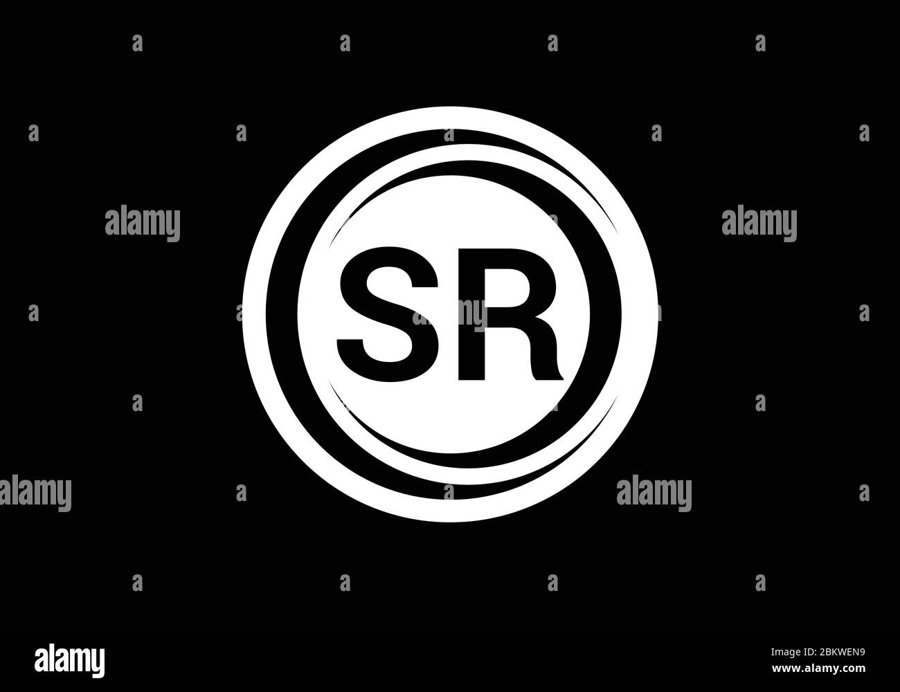 Initial Monogram Letter SR Logo Design Vector Template. Graphic ...
