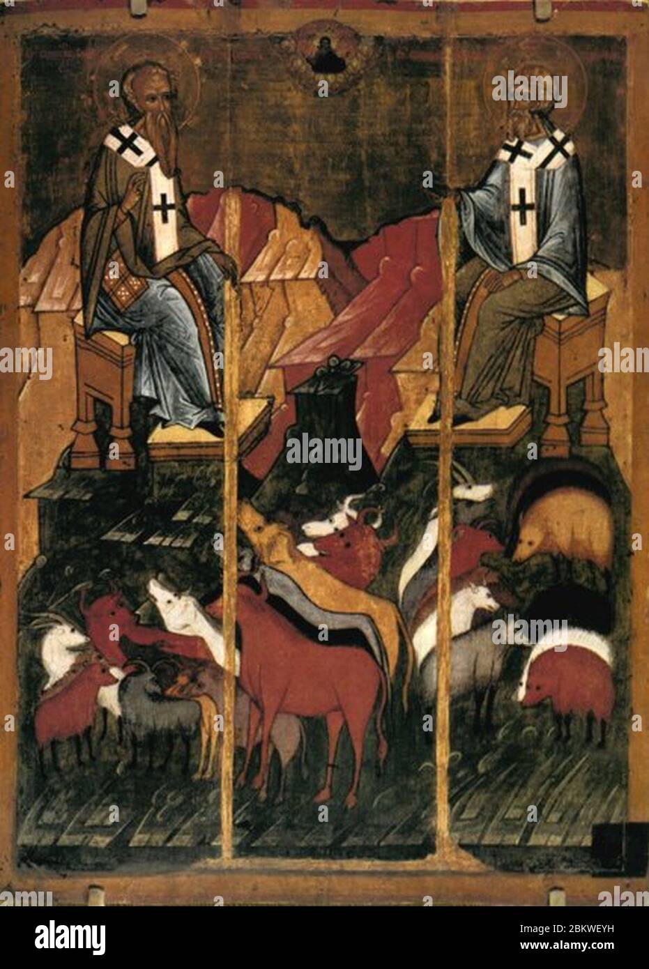 Icon of saint Blaise and Spiridonius Stock Photo - Alamy