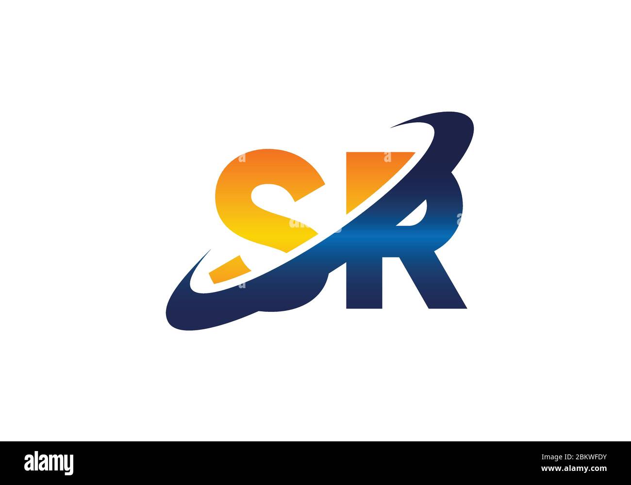 Initial Monogram Letter SR Logo Design Vector Template. Graphic ...