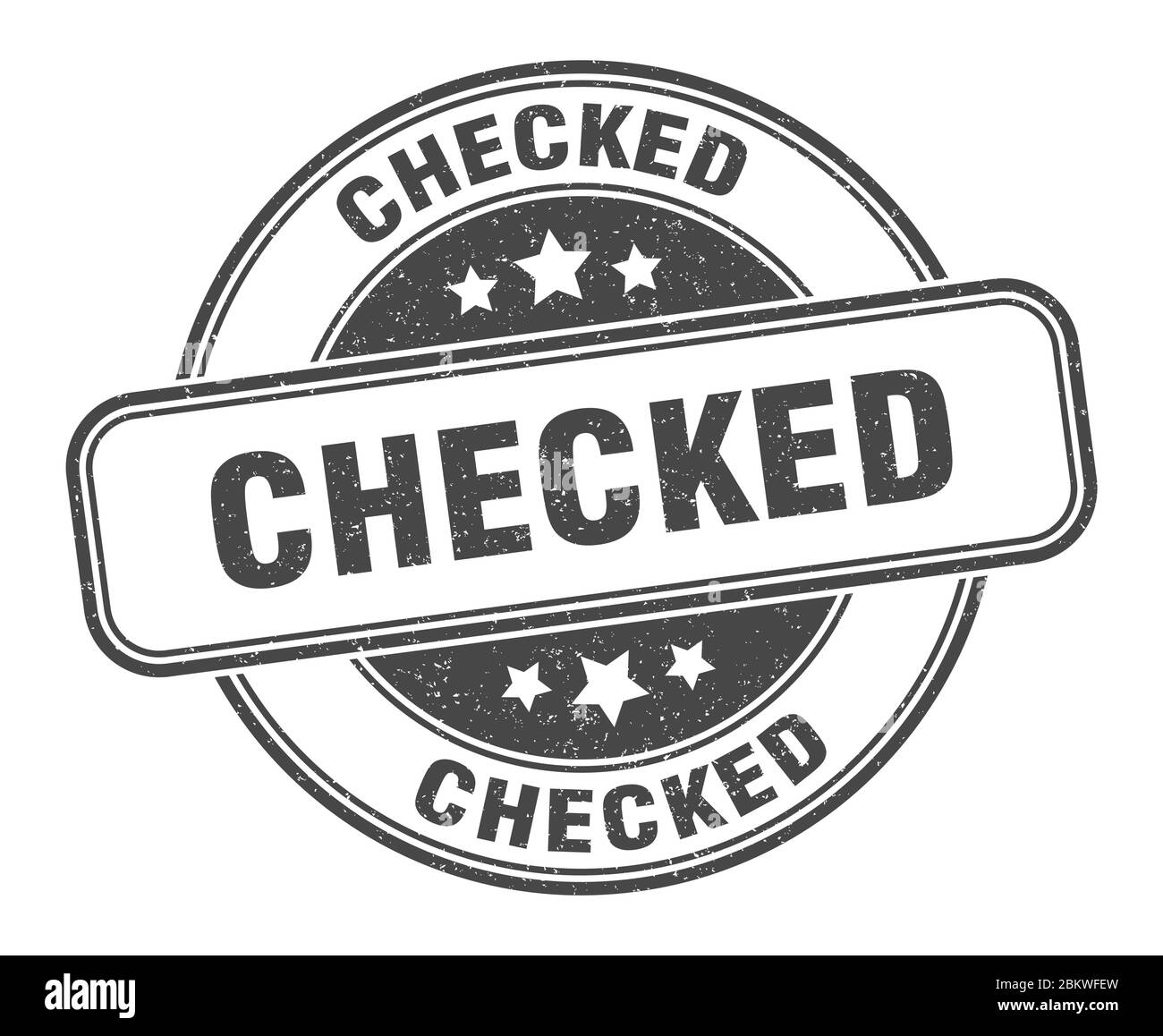 checked stamp. checked round grunge sign. label Stock Vector Image ...