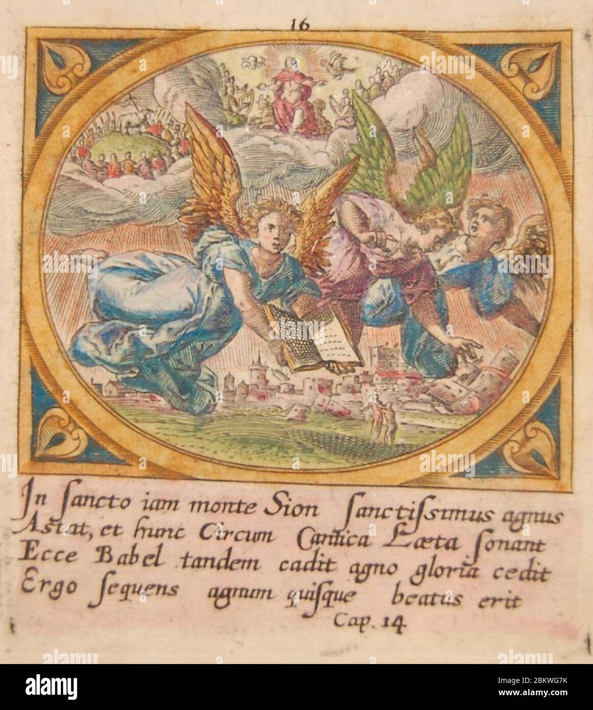 Icones Revelationum 16 (Gerard de Jode) - Lamb at Zion Stock Photo - Alamy