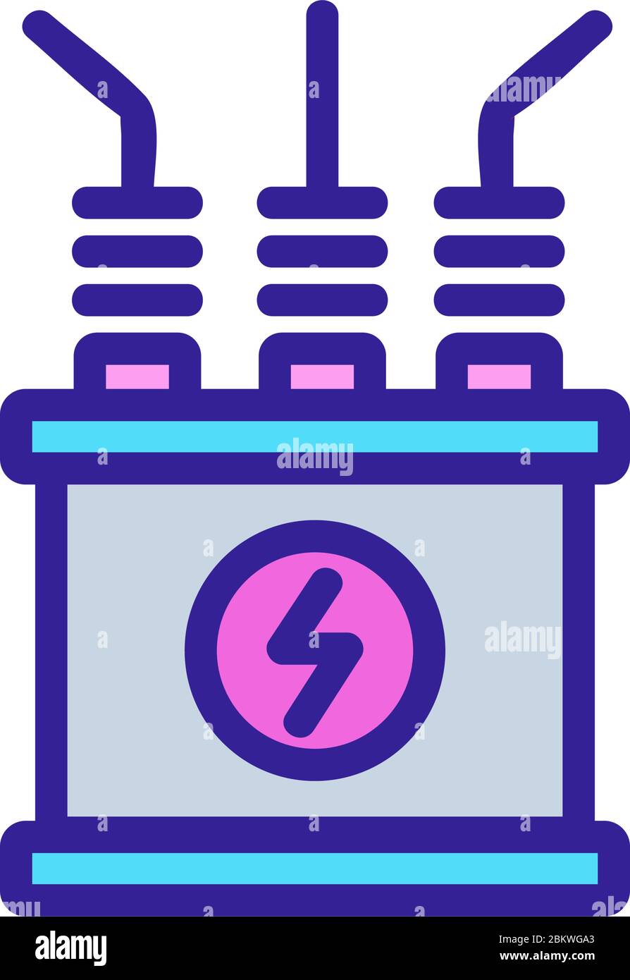 three wire electric shield icon vector outline illustration Stock ...