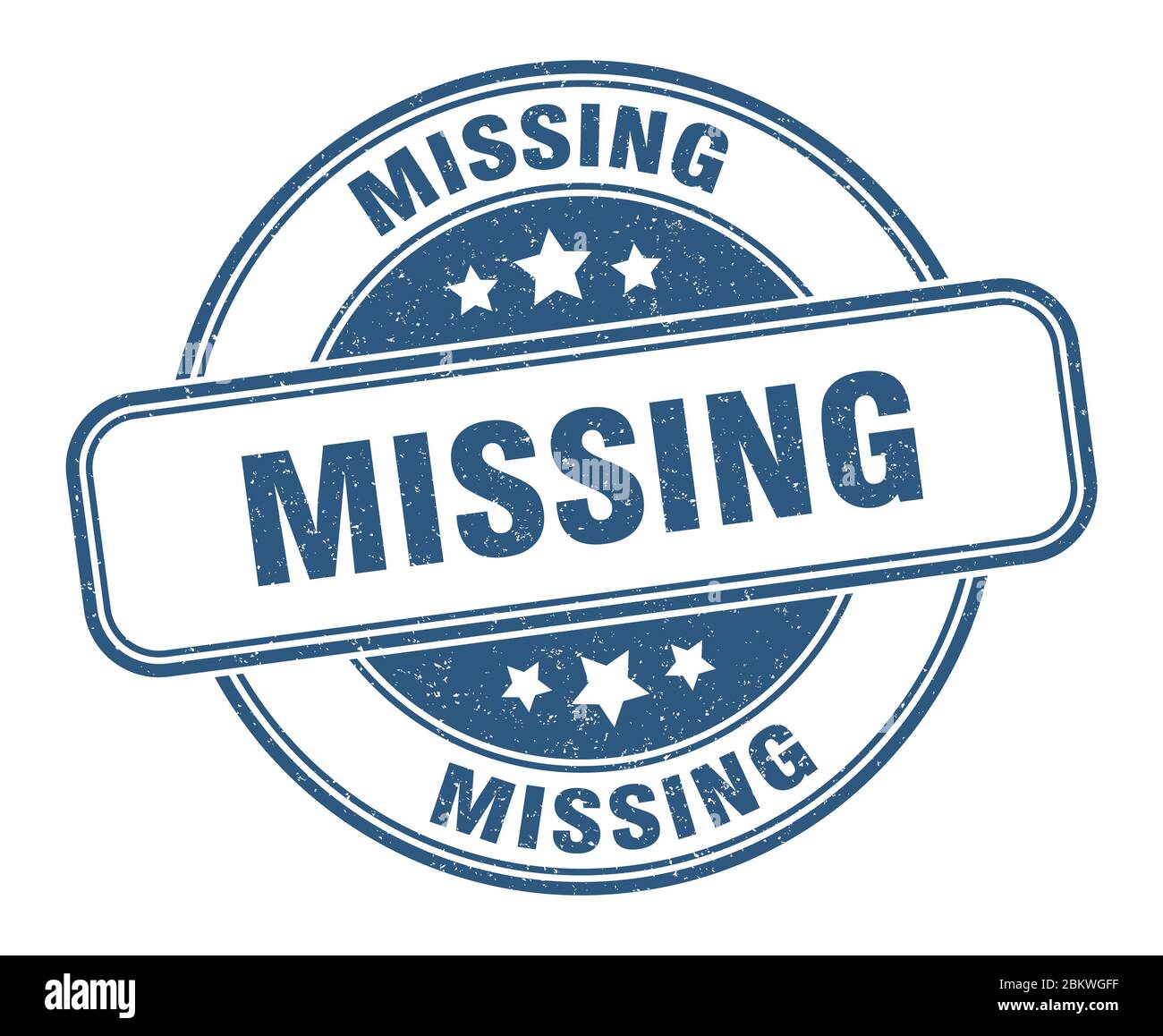 missing stamp. missing round grunge sign. label Stock Vector Image ...