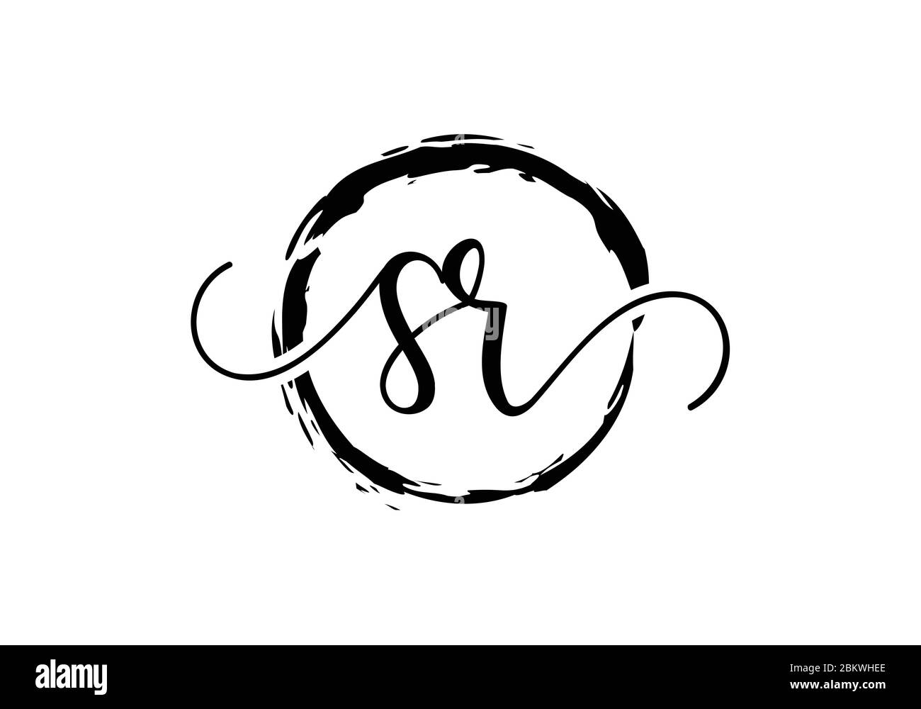 Initial Monogram Letter SR Logo Design Vector Template. Graphic ...