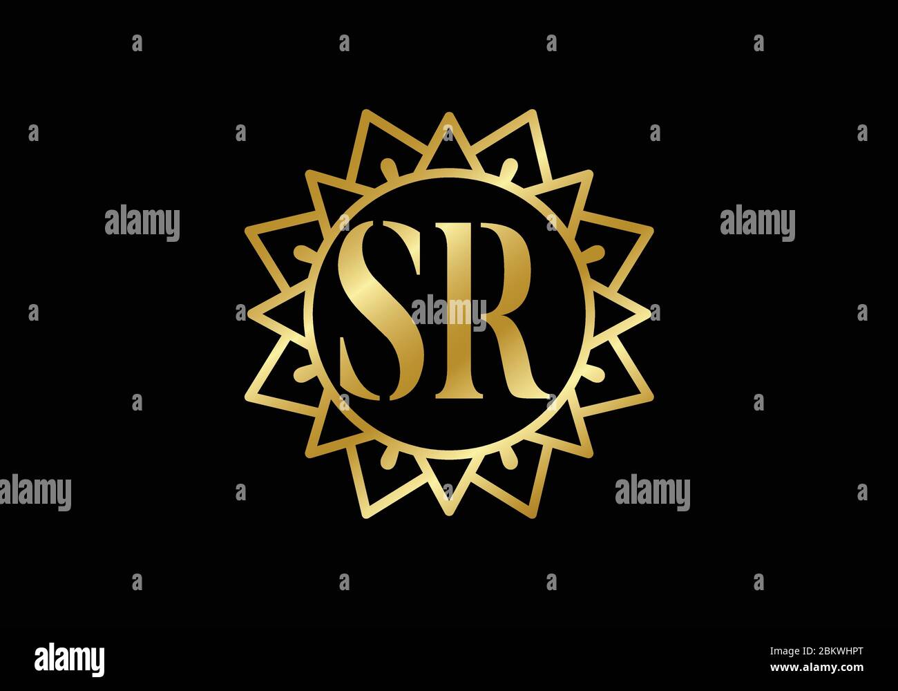 Initial Monogram Letter SR Logo Design Vector Template. Graphic ...
