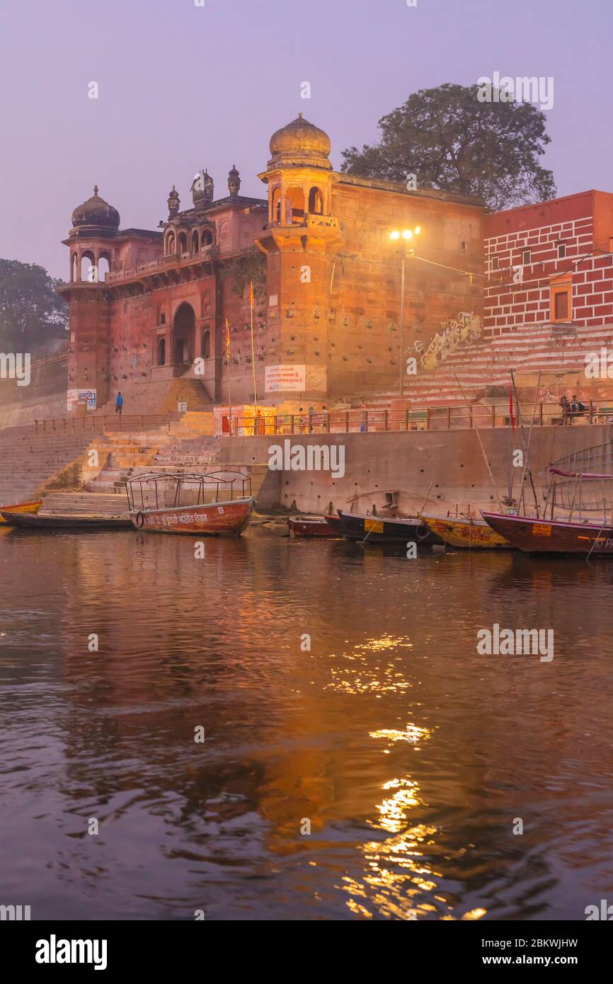Chet Singh fort, Cityscape from Ganges, Varanasi, Uttar Pradesh, India ...