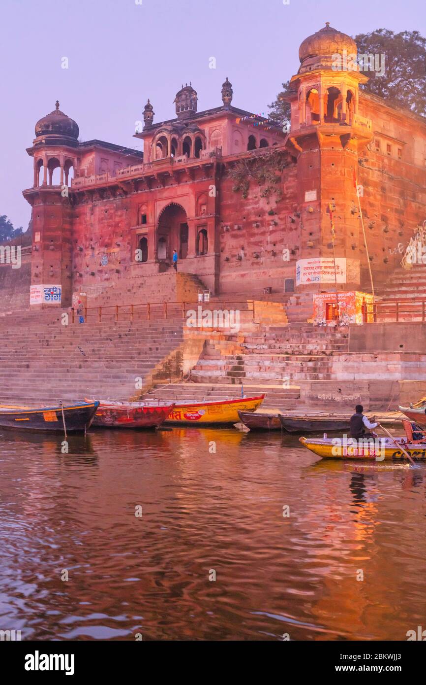 Chet Singh fort, Cityscape from Ganges, Varanasi, Uttar Pradesh, India ...