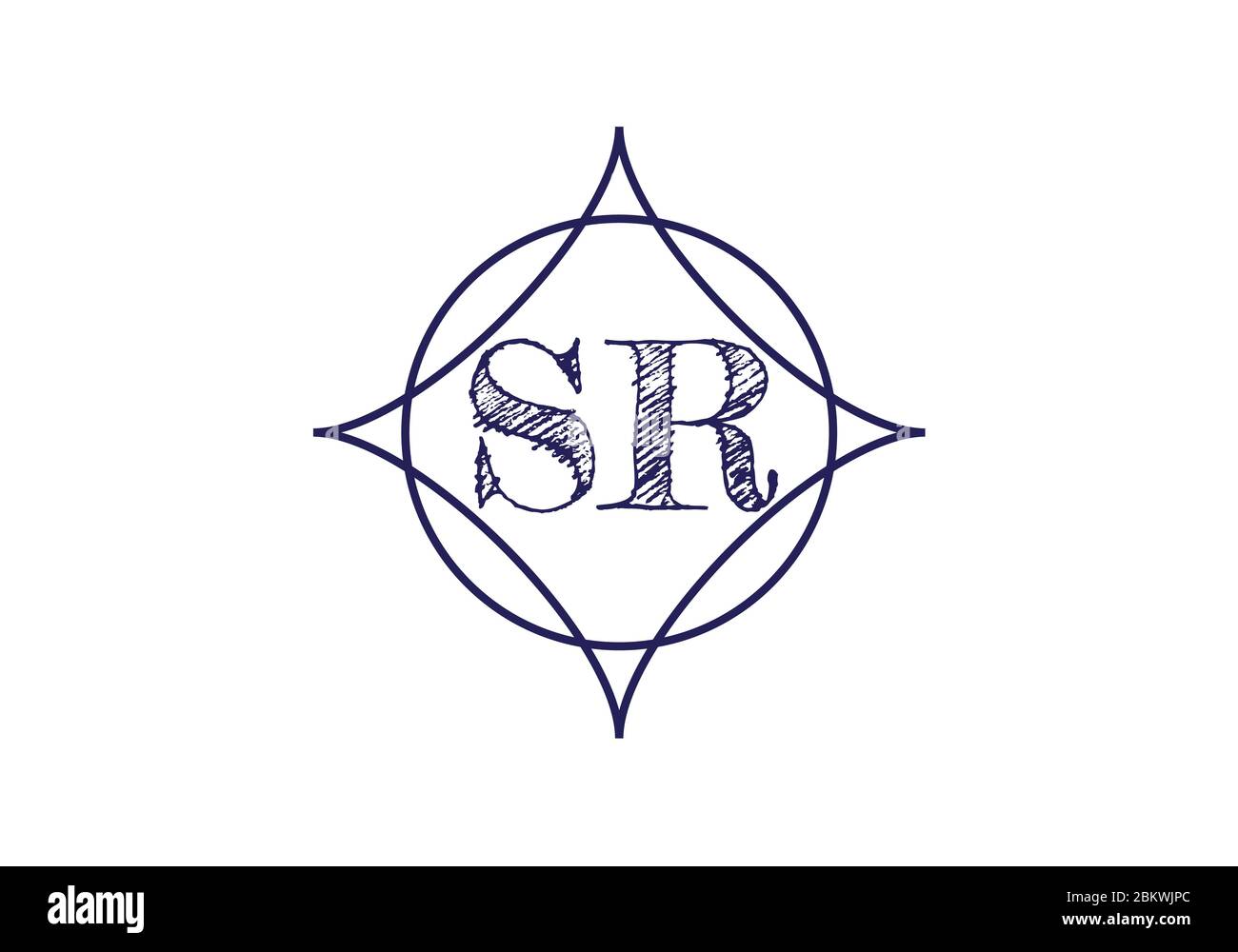 Initial Monogram Letter SR Logo Design Vector Template. Graphic ...