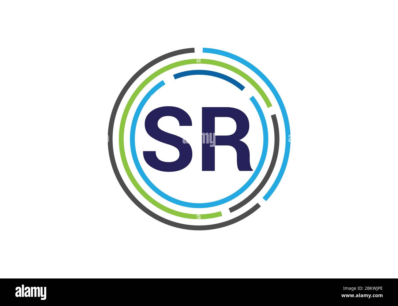 Initial Monogram Letter SR Logo Design Vector Template. Graphic ...