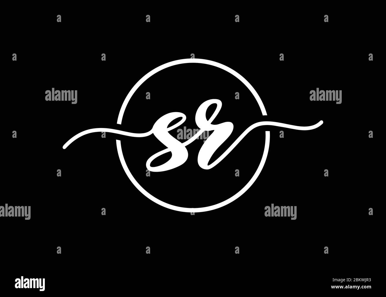 Initial Monogram Letter SR Logo Design Vector Template. Graphic ...