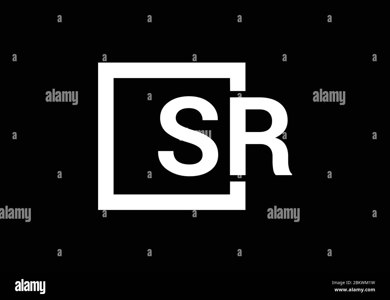 Initial Monogram Letter SR Logo Design Vector Template. Graphic ...