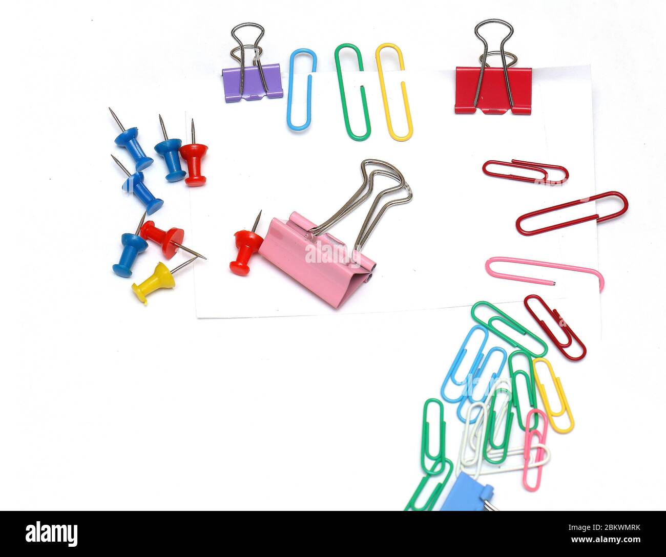 Office and school stationery objects on white background Stock Photo ...