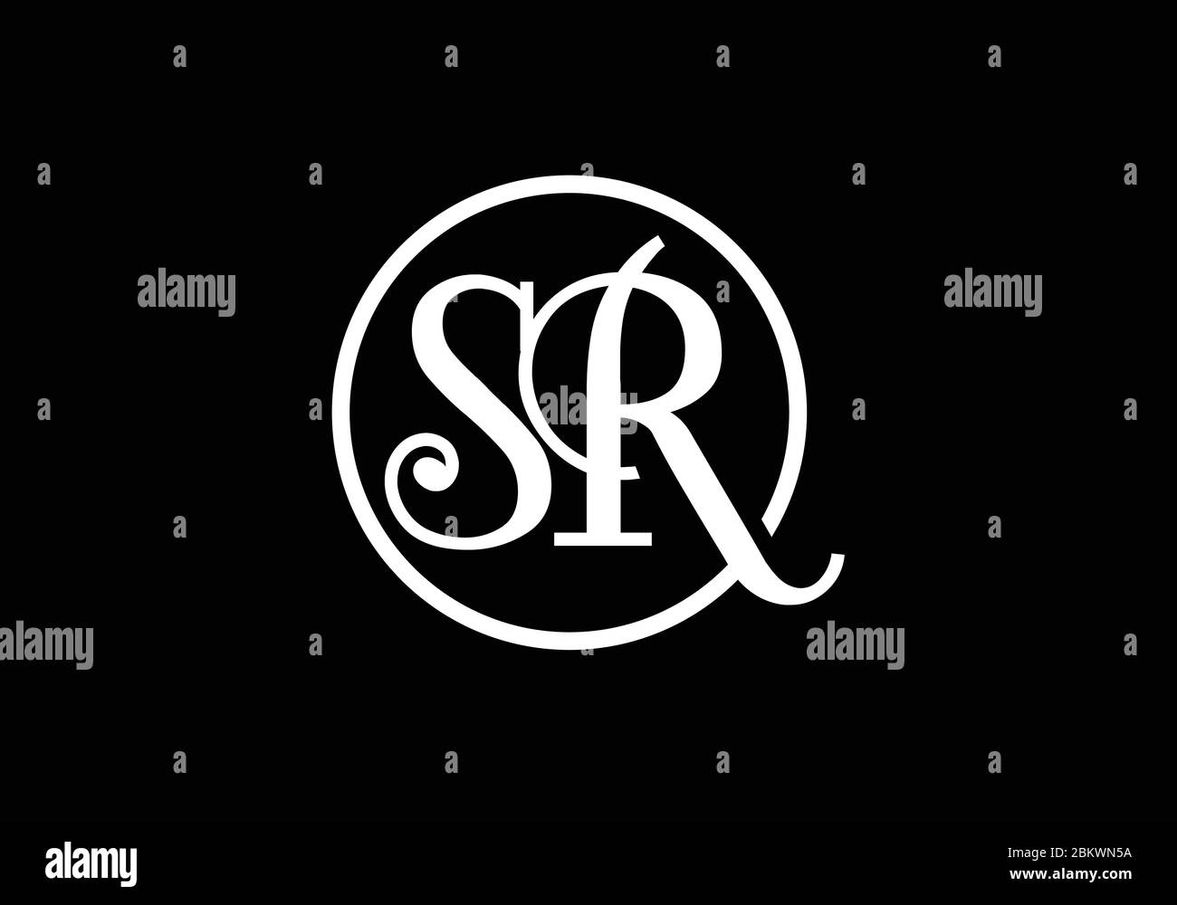 Initial Monogram Letter SR Logo Design Vector Template. Graphic ...