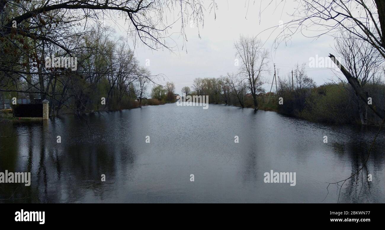 Spring rise of water in the river Stock Photo - Alamy