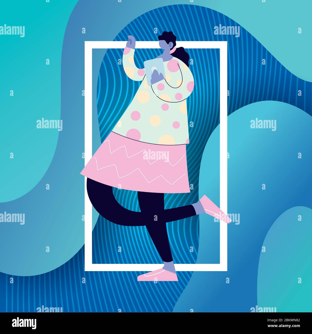 Woman enjoying dancing colors Stock Vector Images - Alamy
