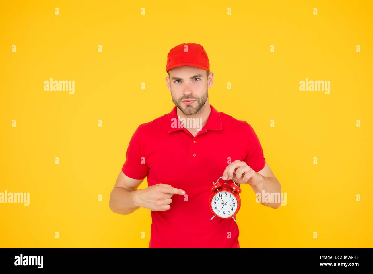 countdown. deadline and discipline. punctual delivery man. on-time ...