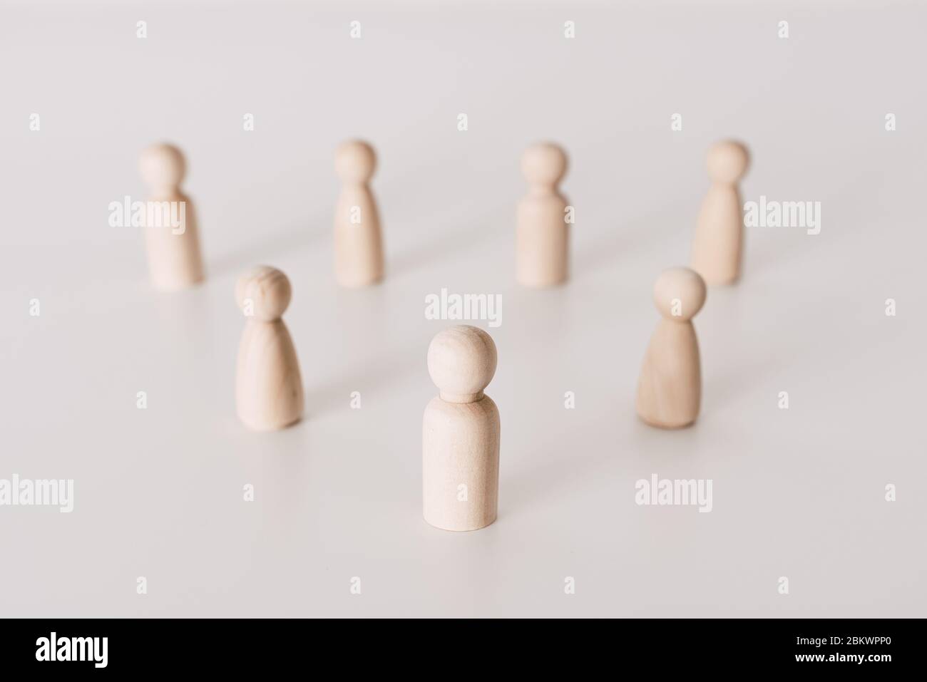 Figures in solitude isolated from other people, minimalist, seen from ...