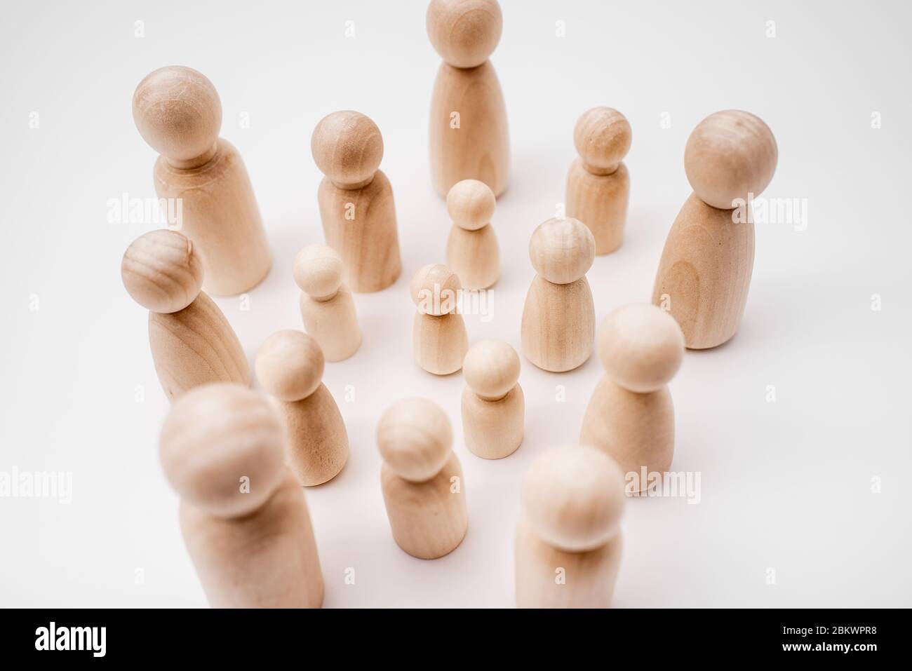 Figures in solitude isolated from other people, minimalist, seen from ...