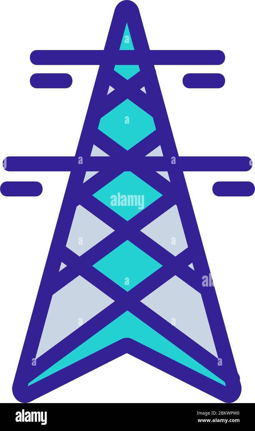 power transmission line anchor icon vector outline illustration Stock ...