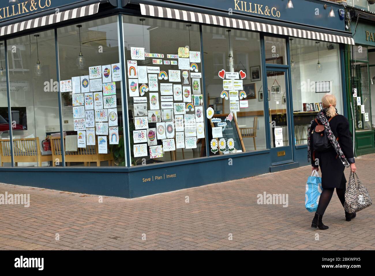 London, UK, 29 April 2020 NHS rainbows drawn by children in support ...