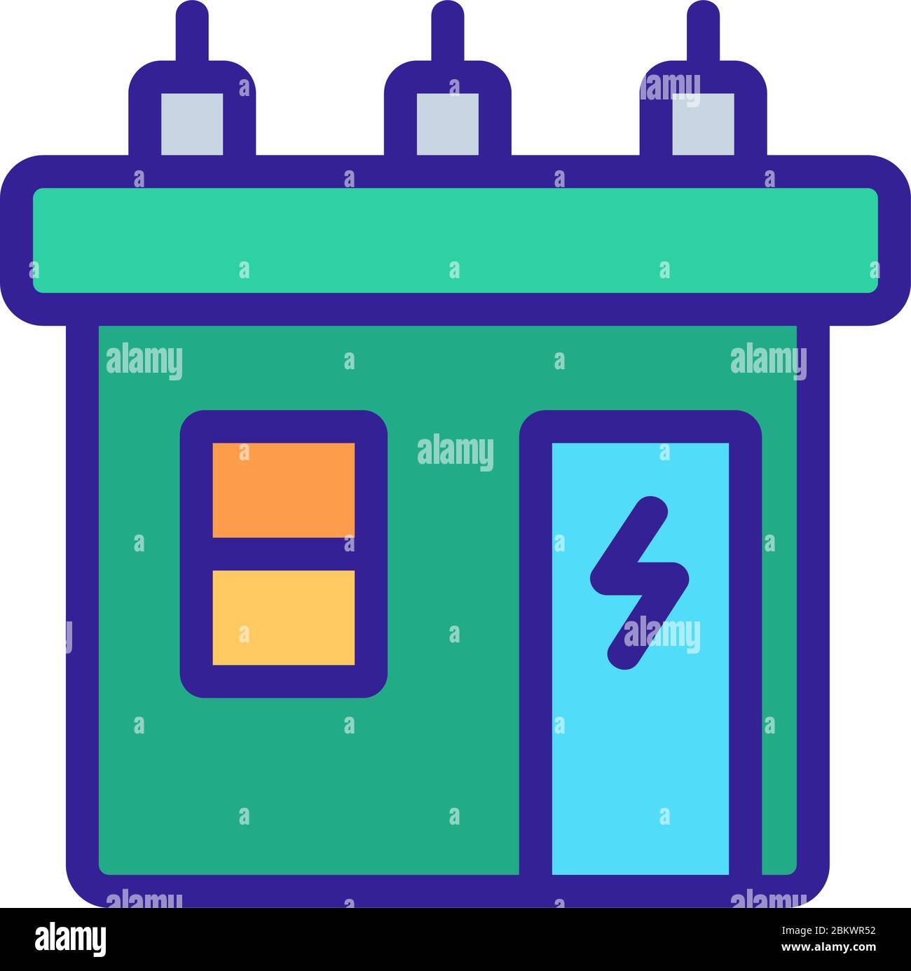 power line control building icon vector outline illustration Stock ...