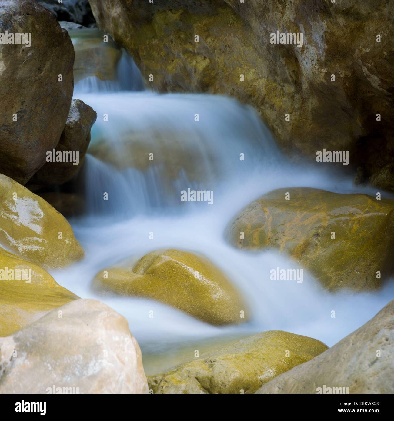 nice small waterfall on mountain brook Stock Photo - Alamy