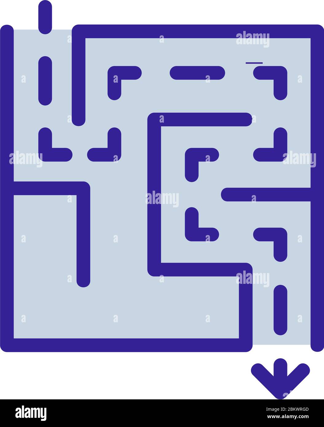 paving right path in maze icon vector outline illustration Stock Vector ...