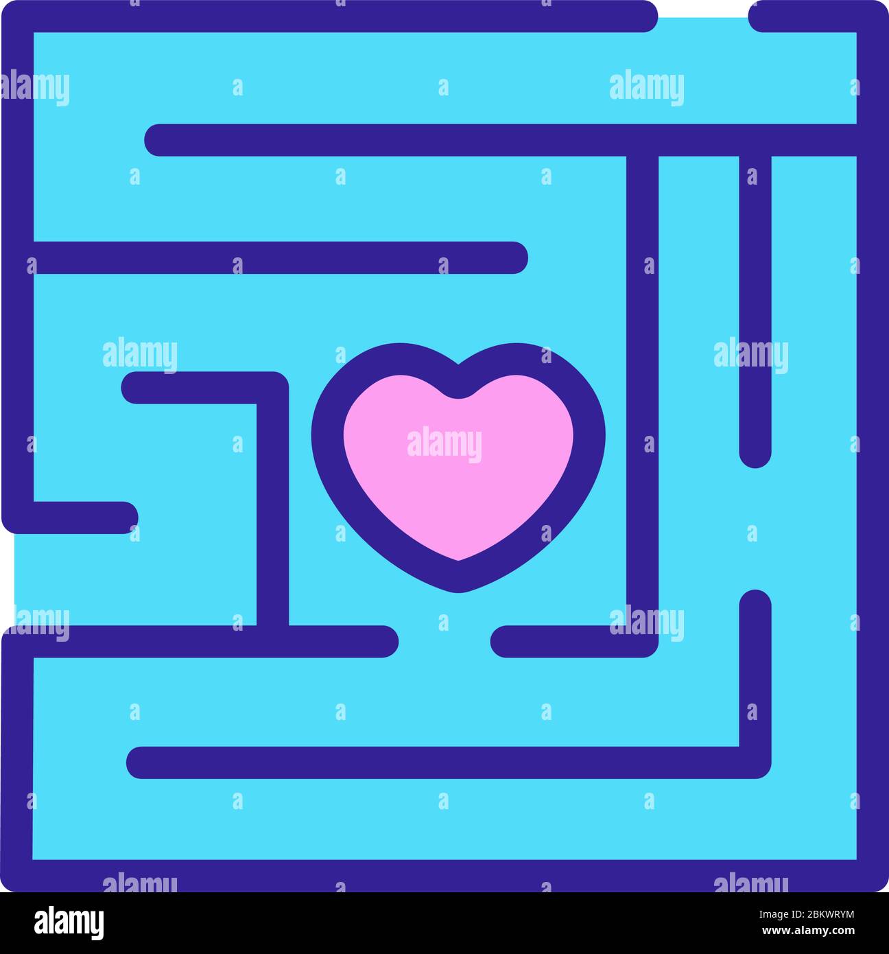 love maze icon vector outline illustration Stock Vector Image & Art - Alamy