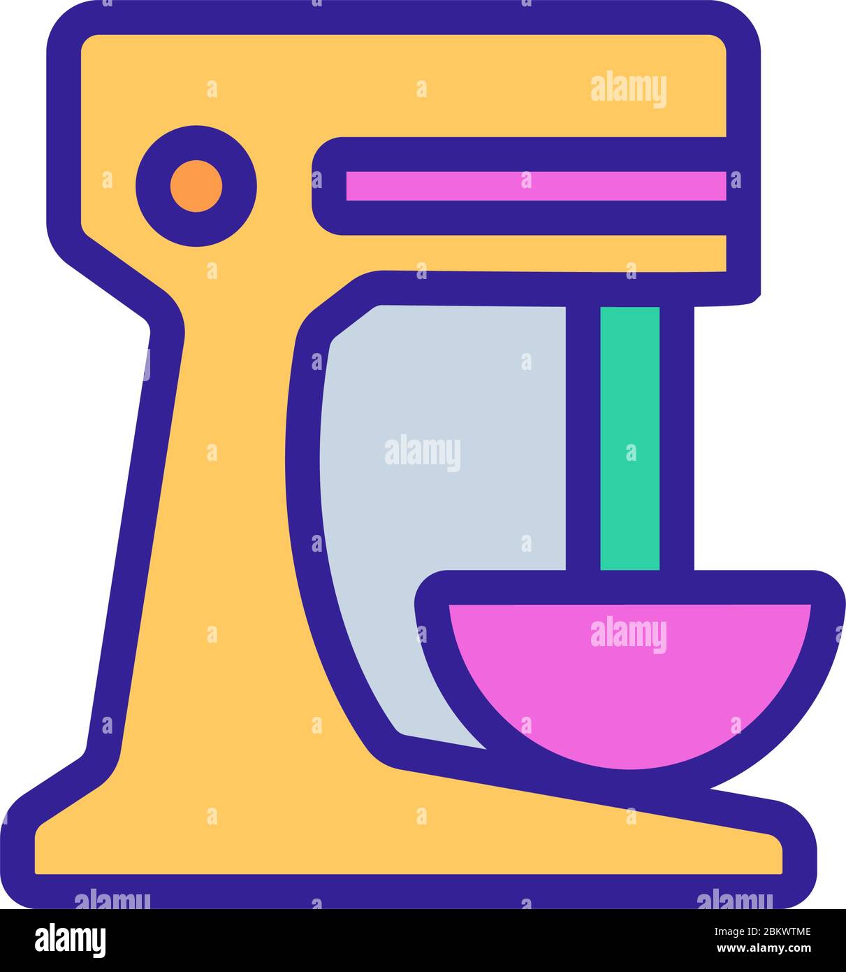 wide bowl planetary mixer icon vector outline illustration Stock Vector ...
