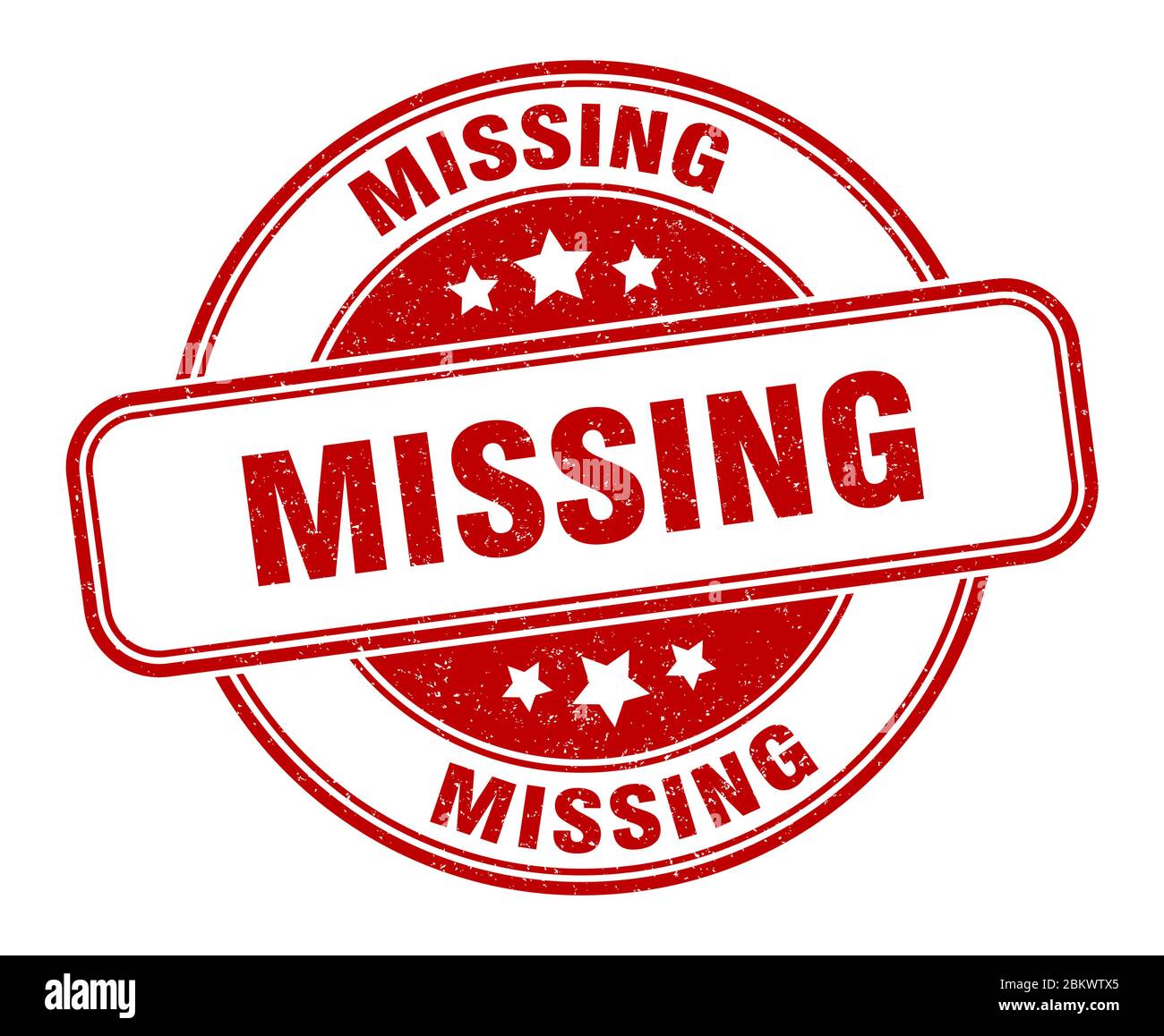 missing stamp. missing round grunge sign. label Stock Vector Image ...